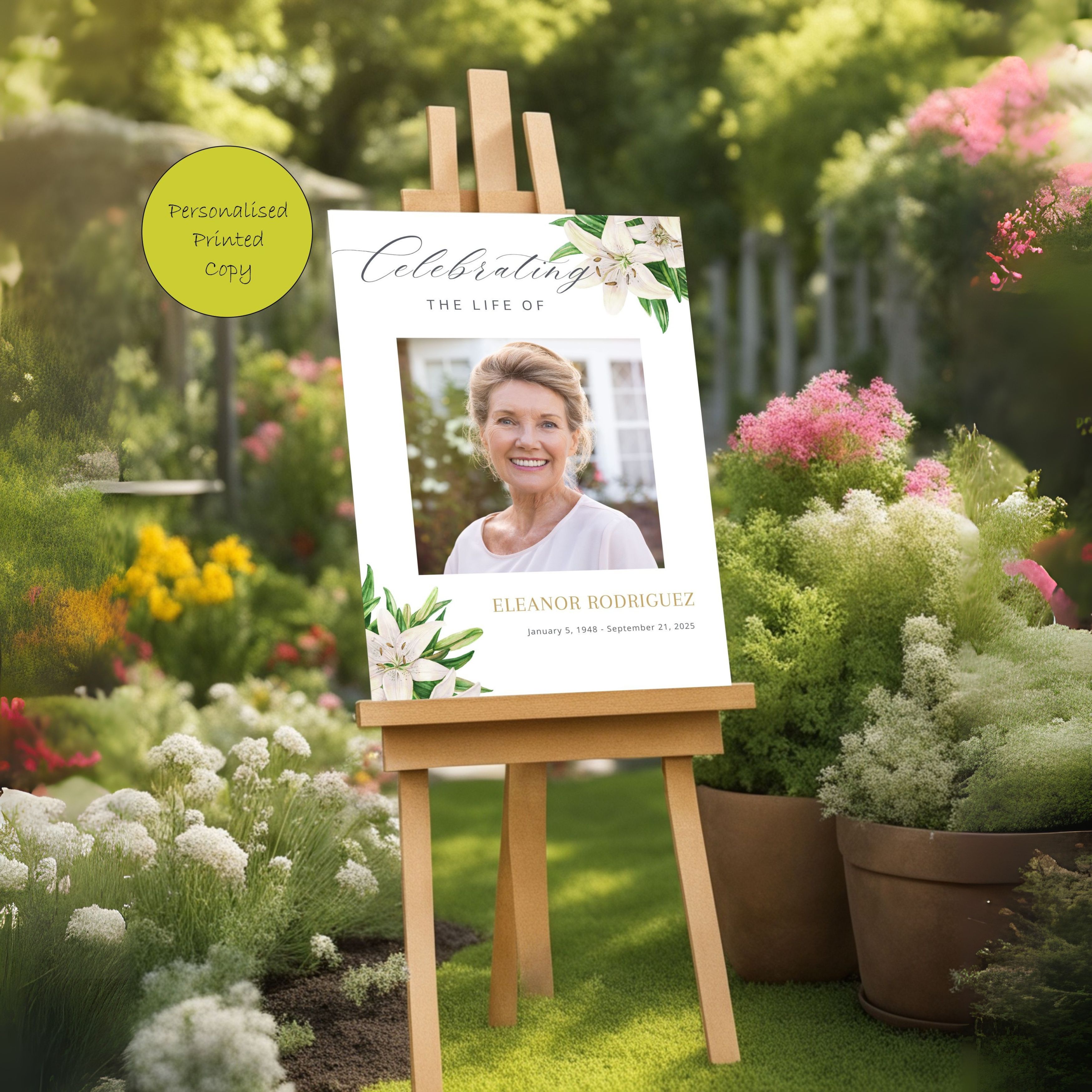 Sign and Print Creation - Funeral Sign l Foamboard Sign l Lilly